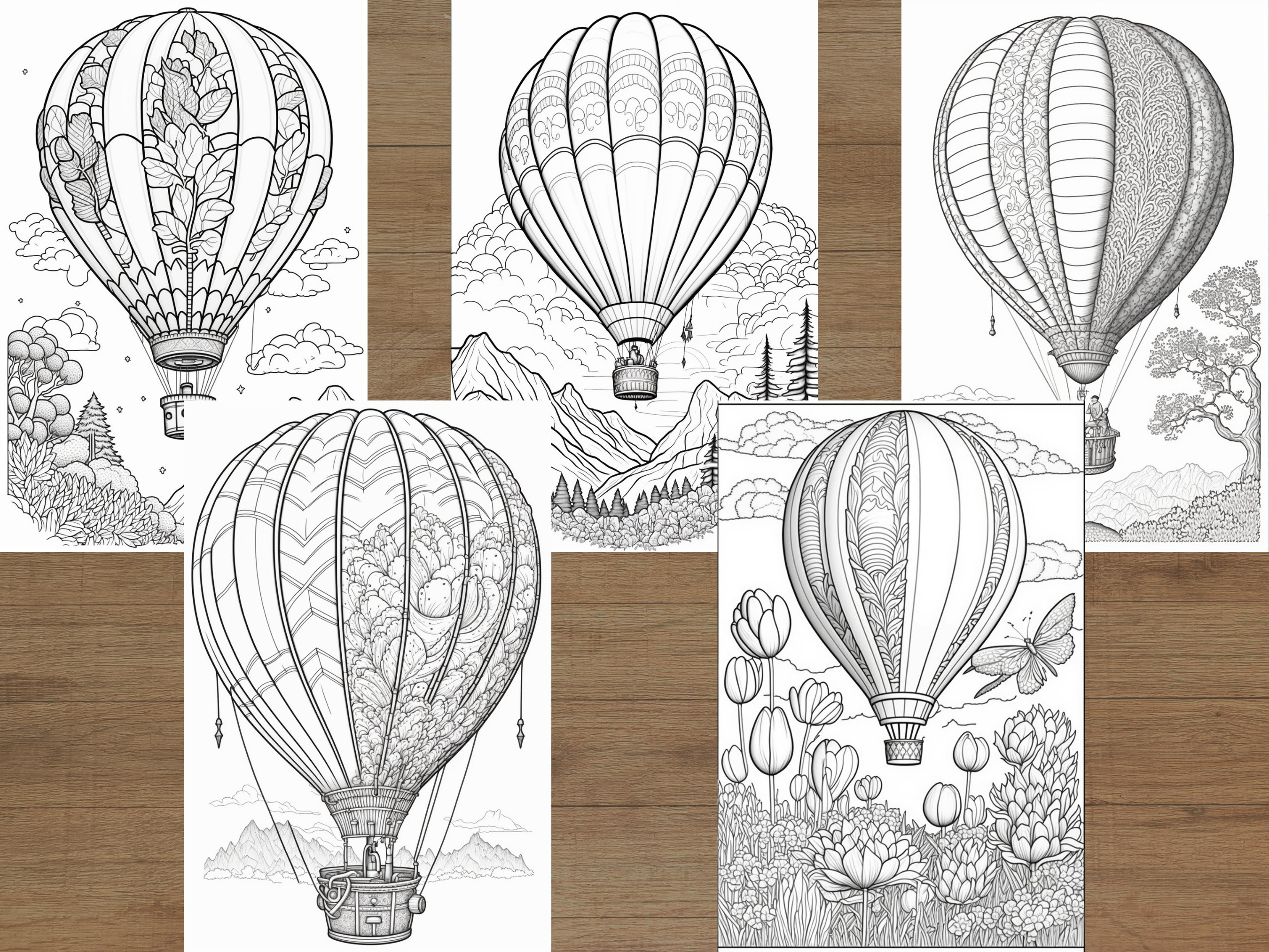 Hot Air Balloon Coloring Book Take Your Imagination on a Colorful ...