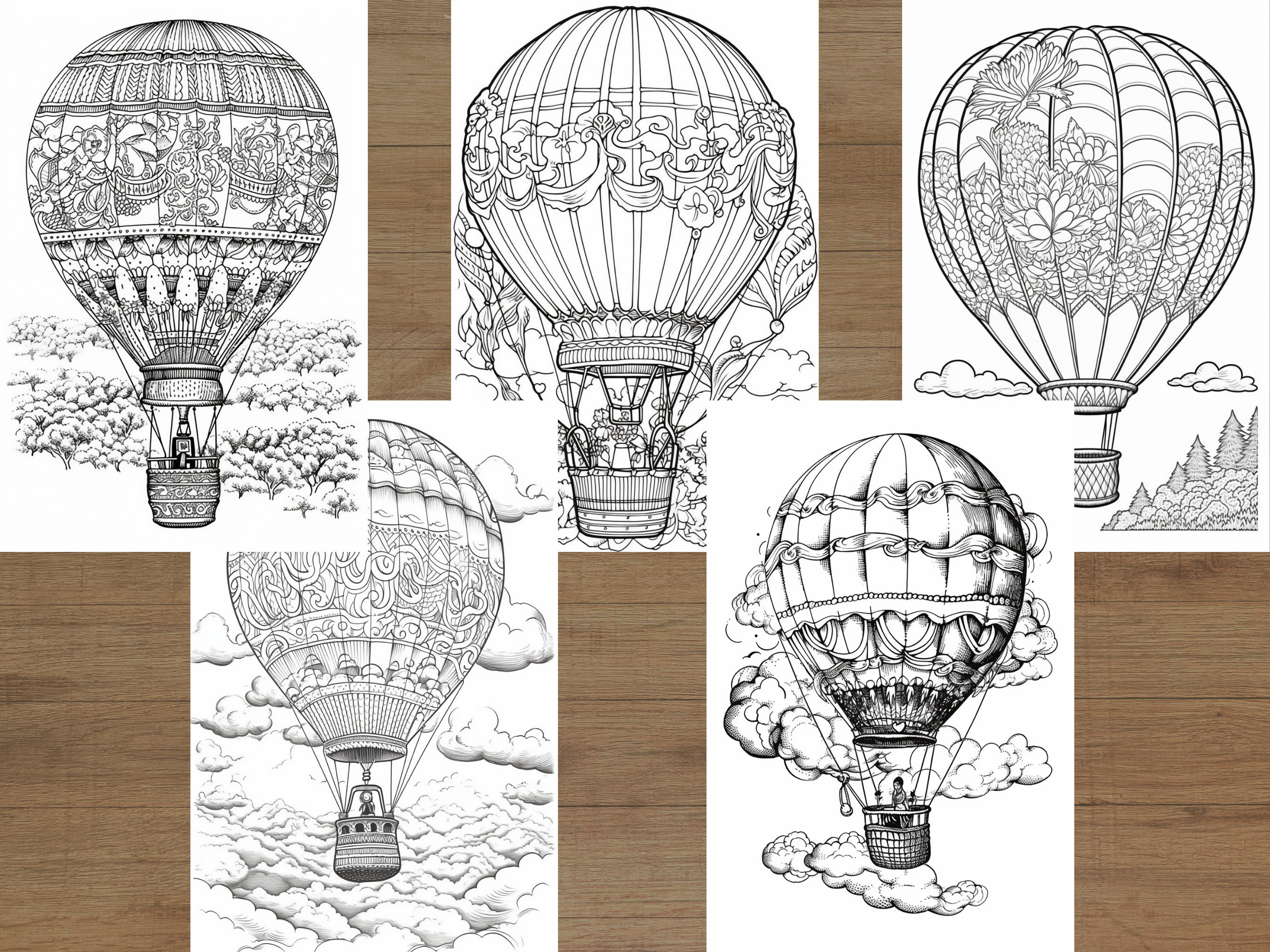 Hot Air Balloon Coloring Book Take Your Imagination on a Colorful ...