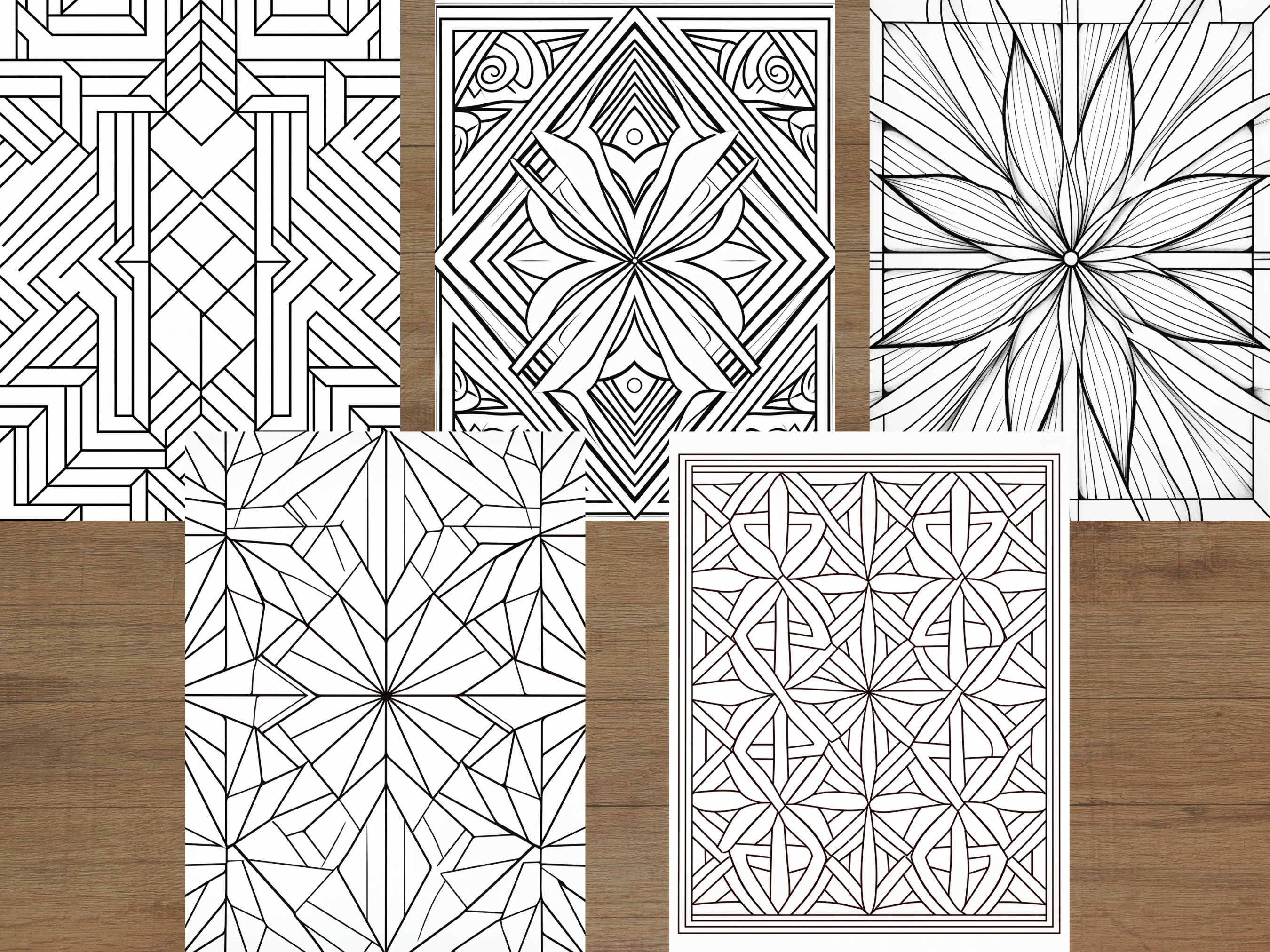 Geometric Design Coloring Pages - Etsy
