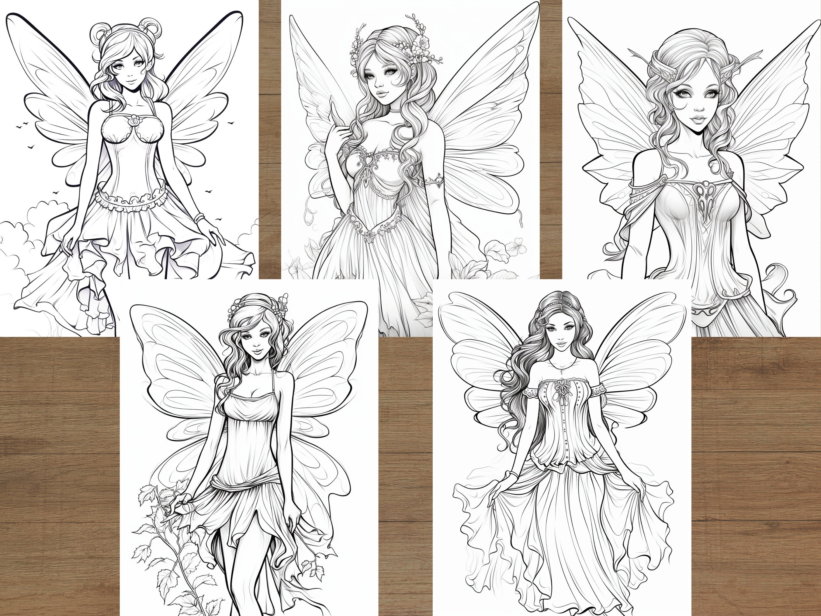 Fairy Coloring Pages for Adults and Teens - Etsy