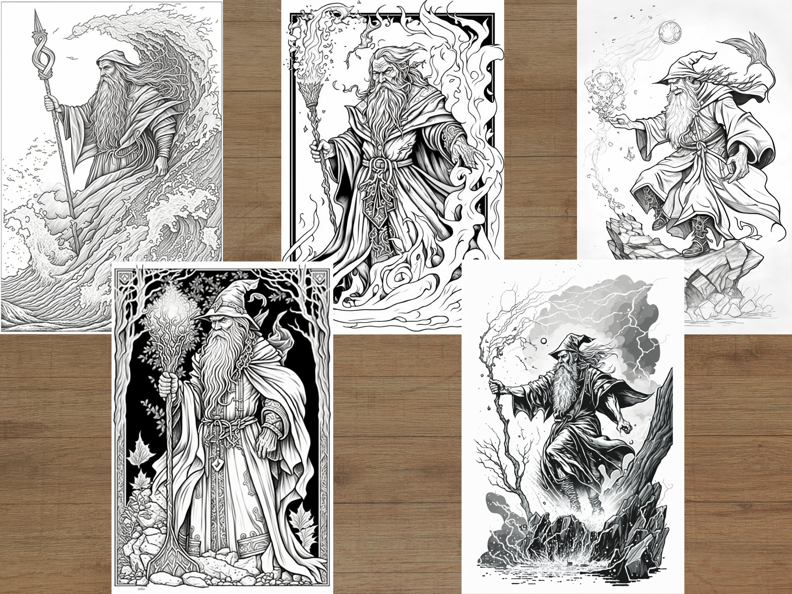 Magical Wizards: A Creative Coloring Book of Enchanting Illustrations ...