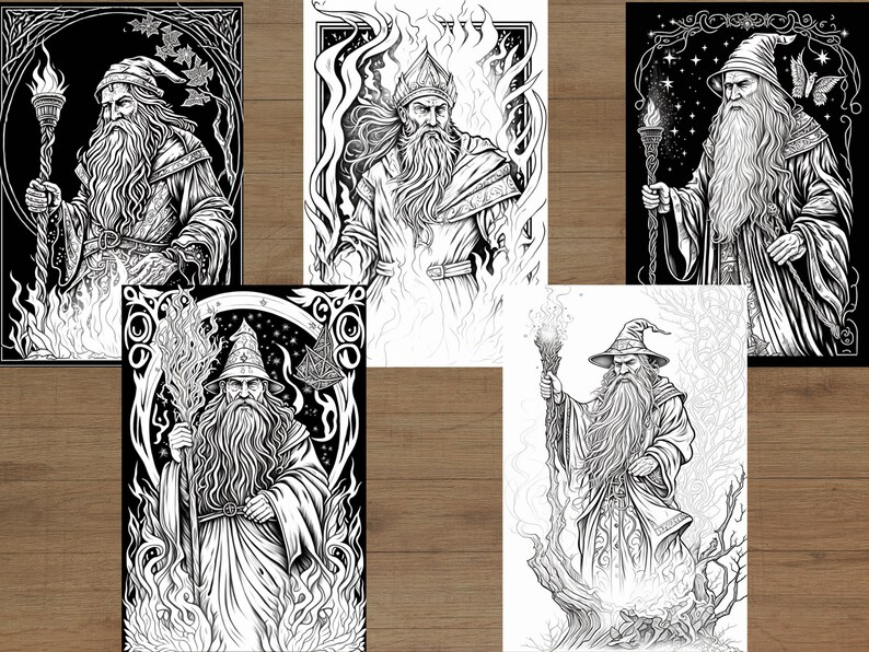 Magical Wizards: A Creative Coloring Book of Enchanting Illustrations ...