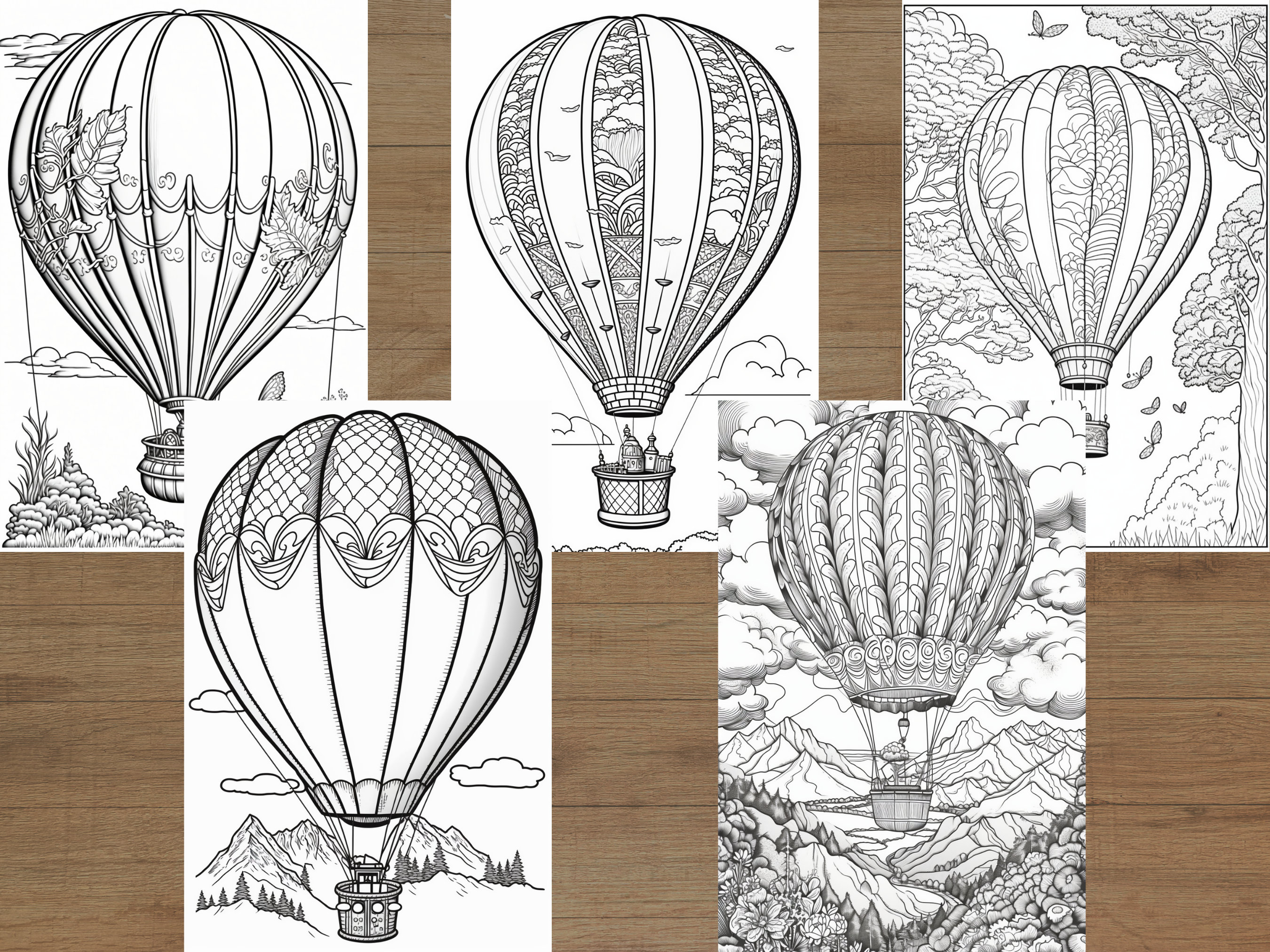 Hot Air Balloon Coloring Book Take Your Imagination on a Colorful ...