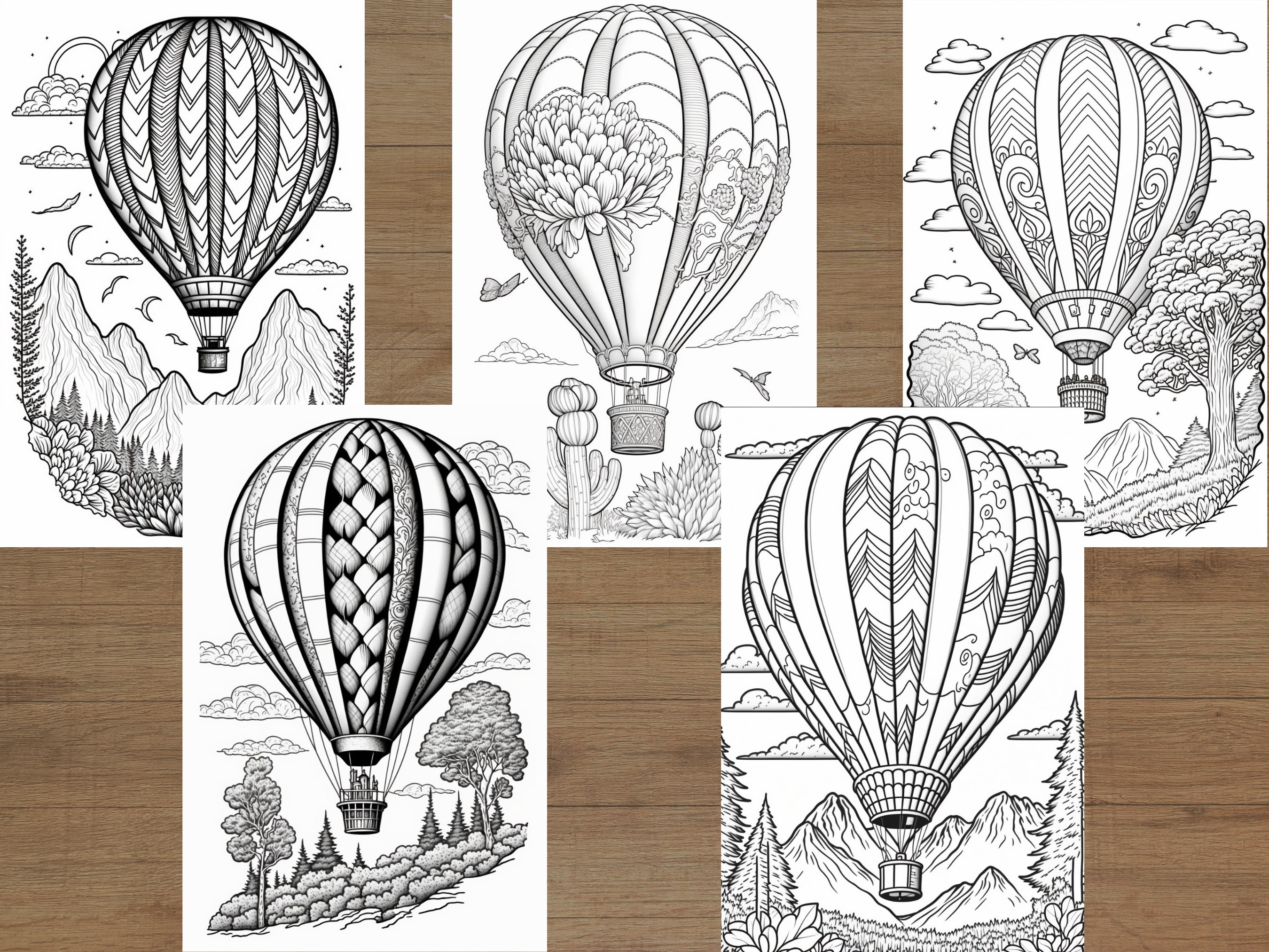Hot Air Balloon Coloring Book Take Your Imagination on a Colorful ...