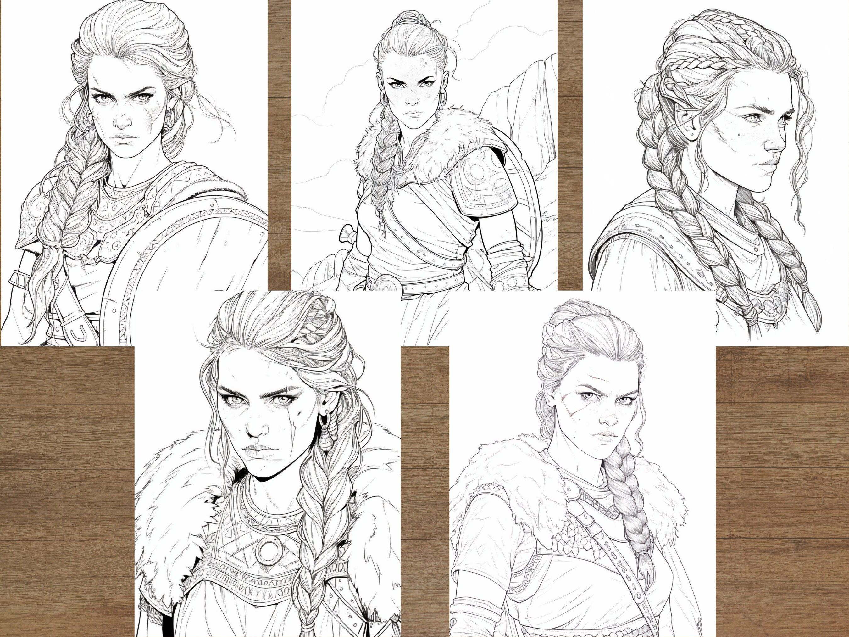 Viking Girl Coloring Pages - Etsy