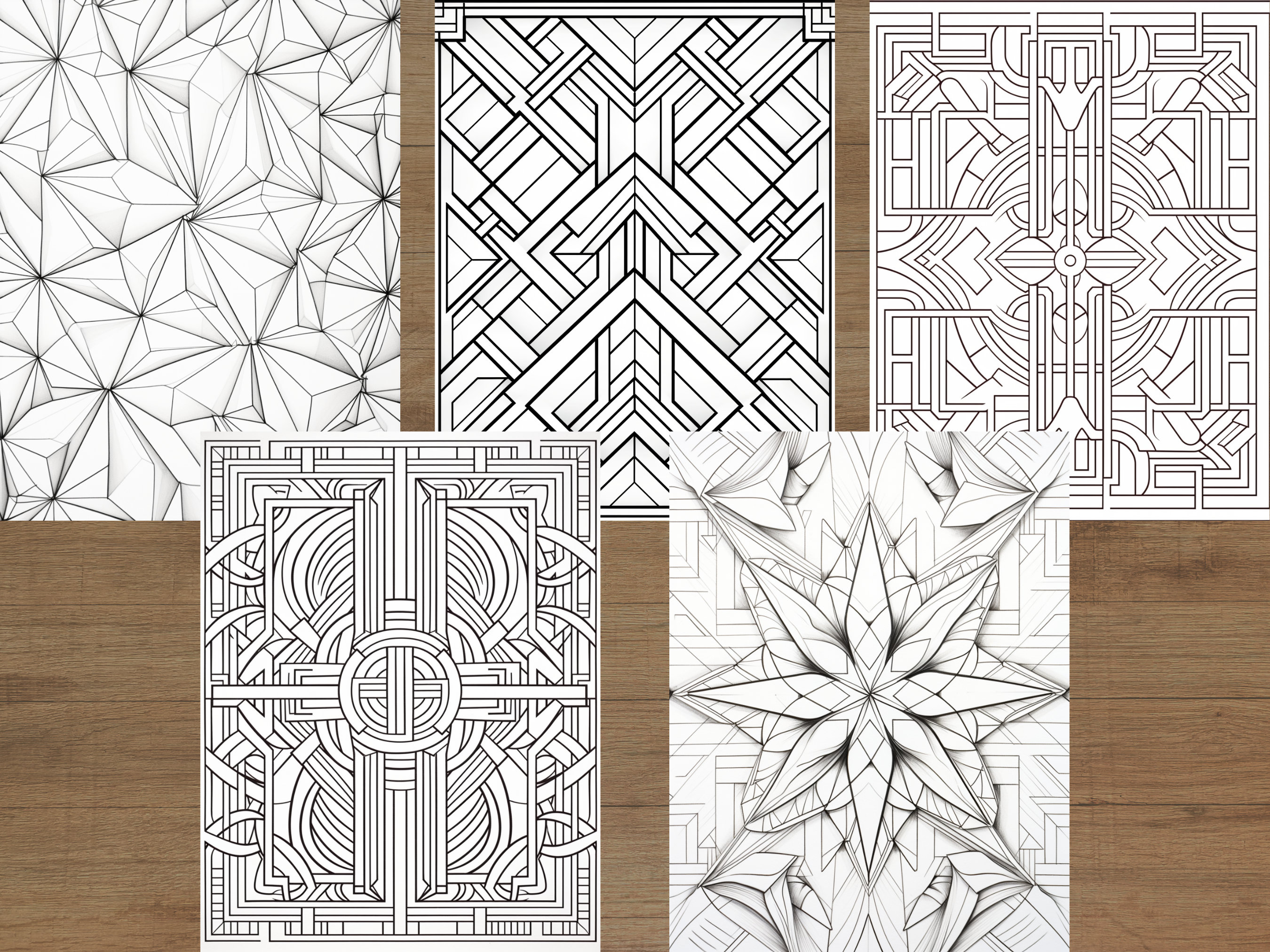 Geometric Design Coloring Pages - Etsy