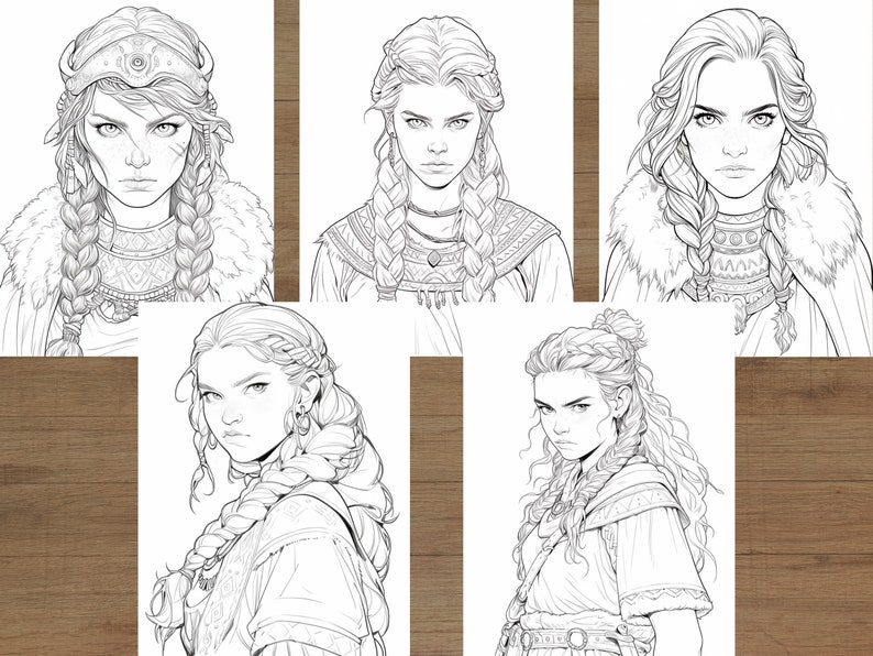 Viking Girl Coloring Pages - Etsy