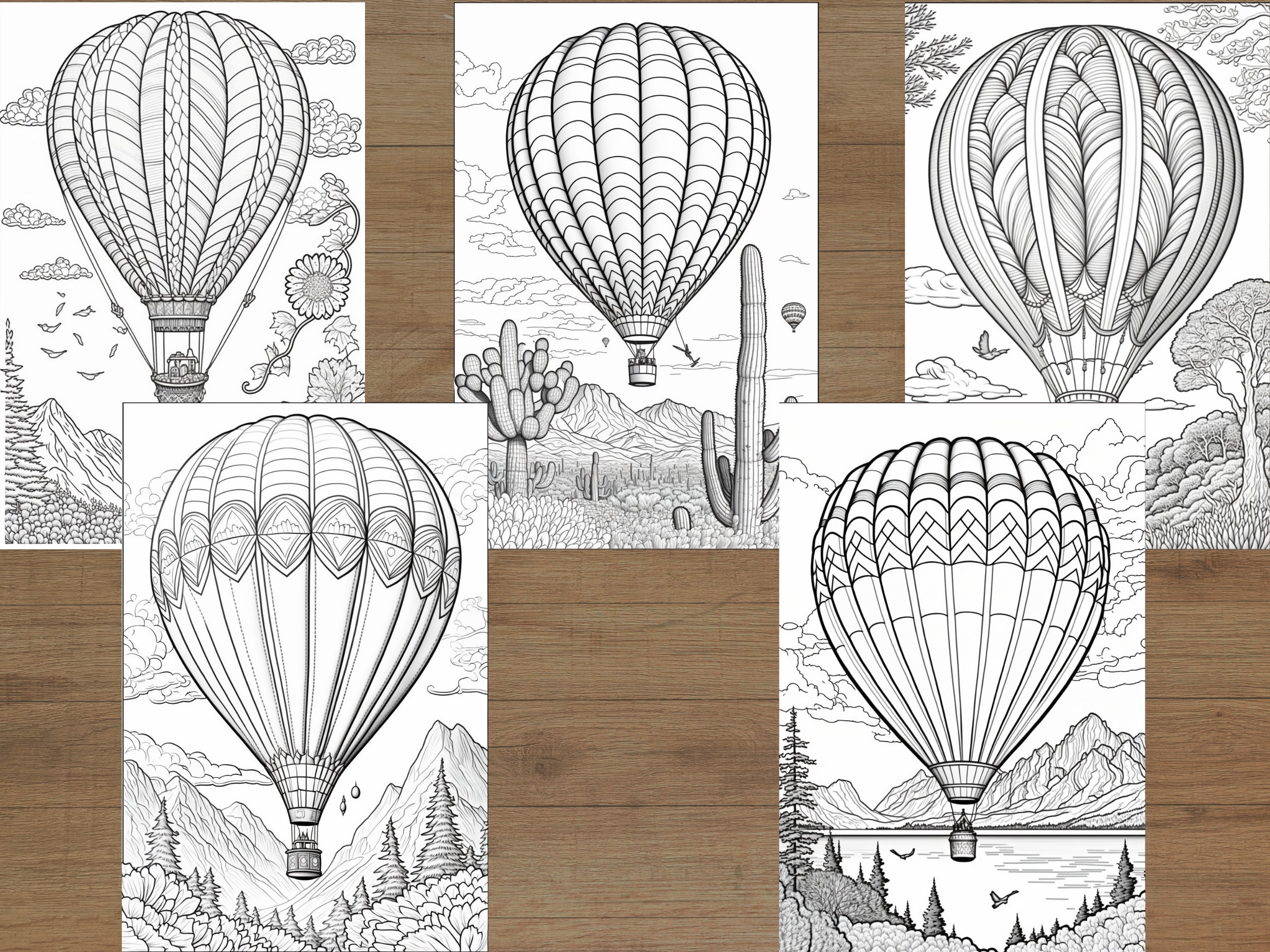 Hot Air Balloon Coloring Book Take Your Imagination on a Colorful ...