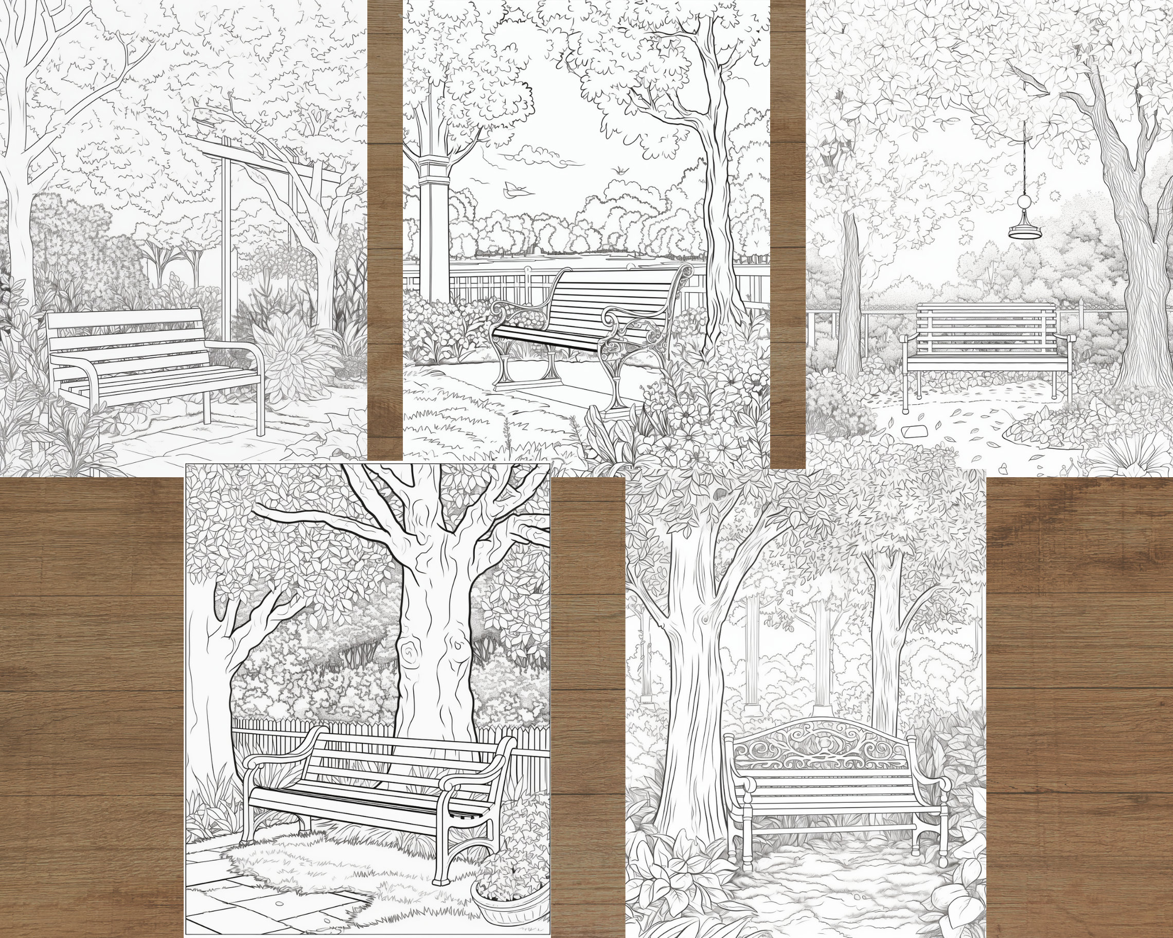 Park Bench Coloring Page
