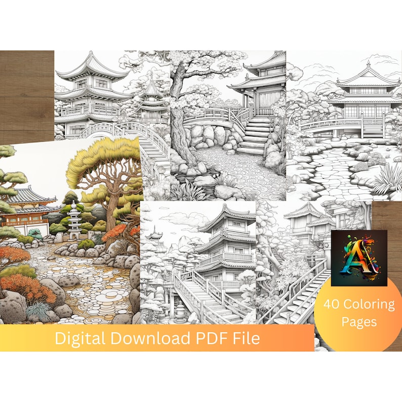 Zen Gardens Coloring Pages - Etsy