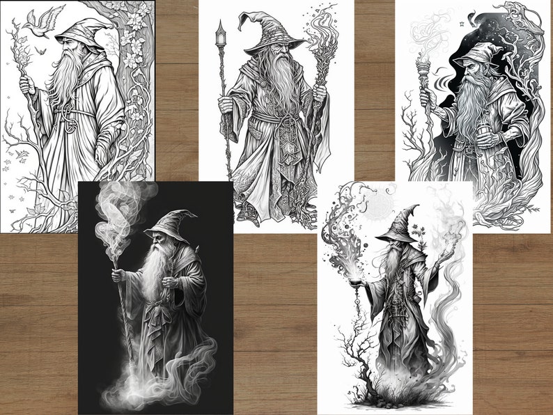 Magical Wizards: A Creative Coloring Book of Enchanting Illustrations ...