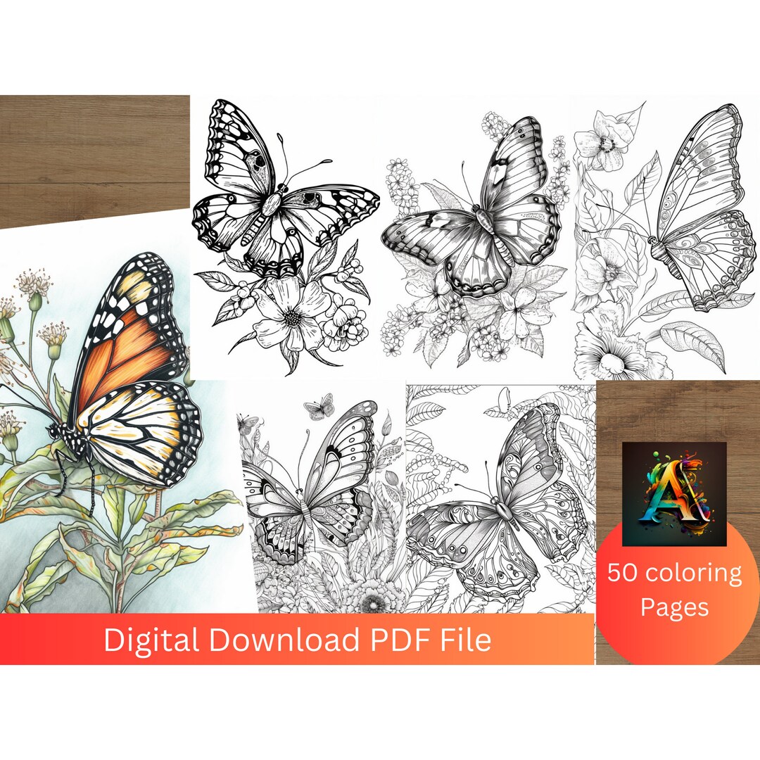 Butterfly Garden: A Coloring Book for Adults Featuring Exquisite ...