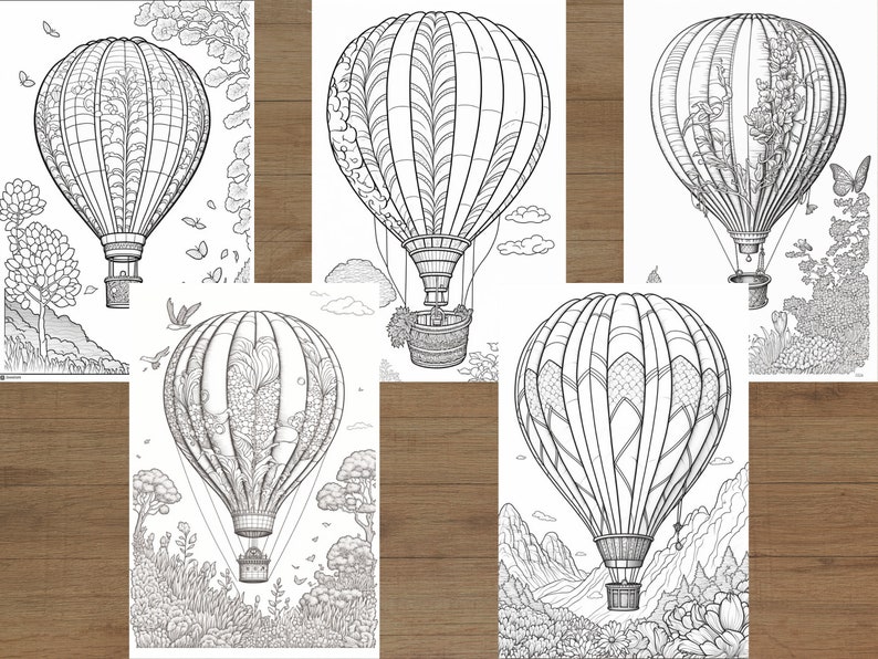 Hot Air Balloon Coloring Book Take Your Imagination on a Colorful ...