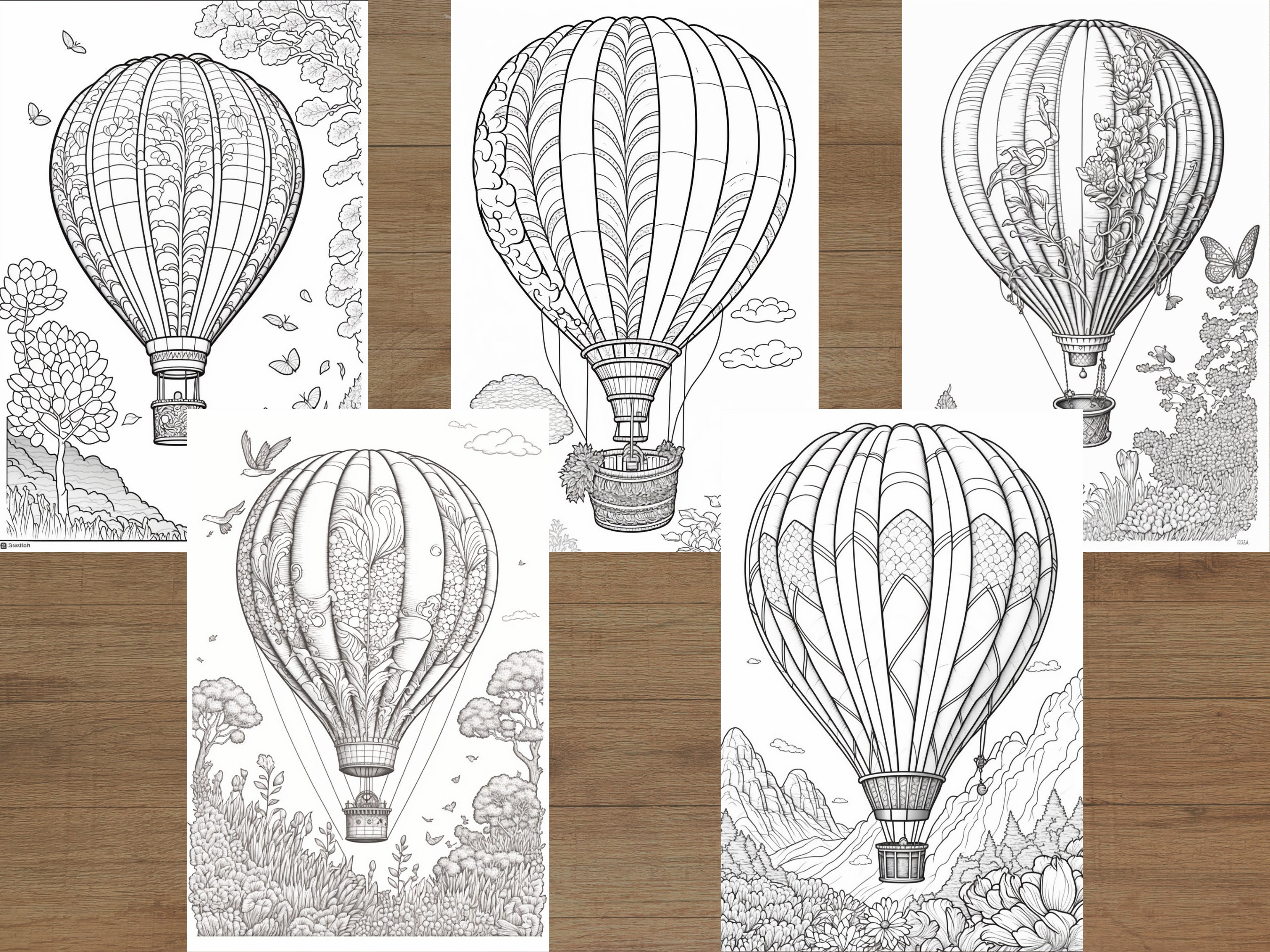 Hot Air Balloon Coloring Book Take Your Imagination on a Colorful ...