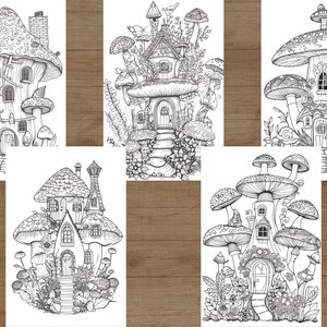 Fantasy Mushroom Kingdom Coloring Book Delve Into a Magical World of ...