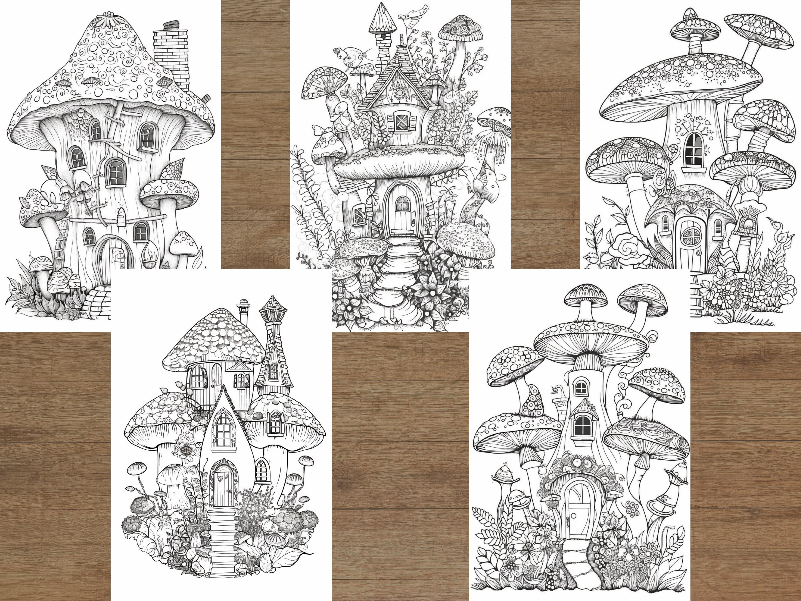 Fantasy Mushroom Kingdom Coloring Book - Delve Into a Magical World of ...