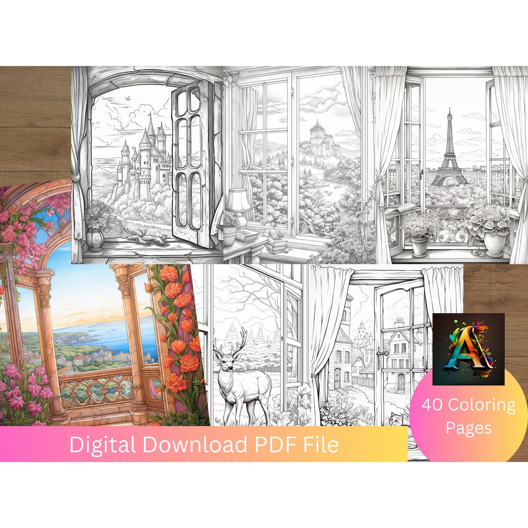 Window to Another World Coloring Pages - Etsy