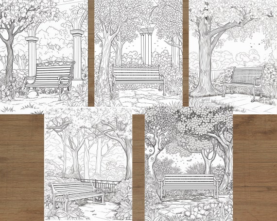 Park Bench Coloring Pages