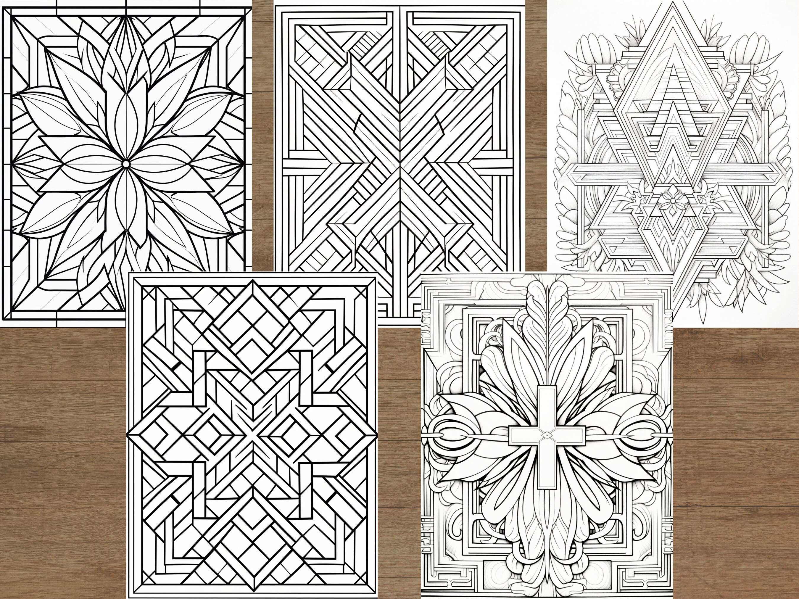 Geometric Design Coloring Pages - Etsy