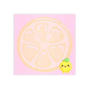 Pink, Lemon, Kawaii Art, Sticky Notes, 4x4, Cute, Bright, Summer ...
