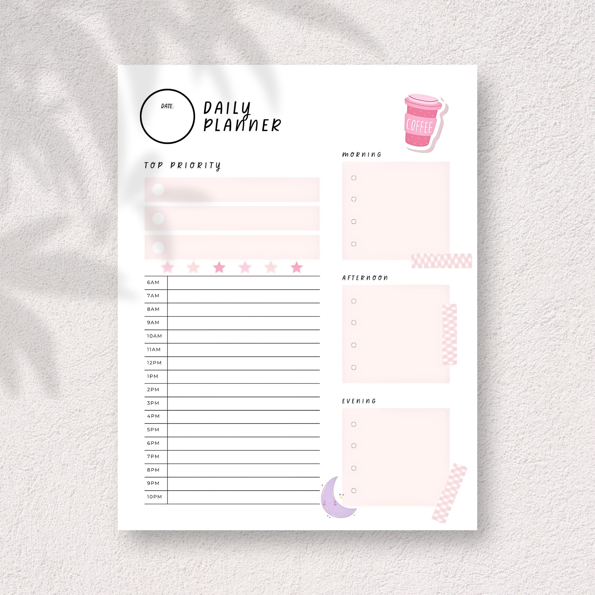 Daily Planner, PNG File, Printable, Page, Download, Plan, Write ...