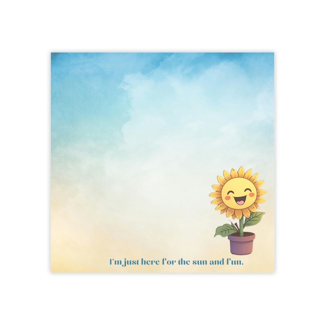 Sunflower, Cartoon, Kawaii Art, Sticky Notes, Stationery, 4x4, Fun ...