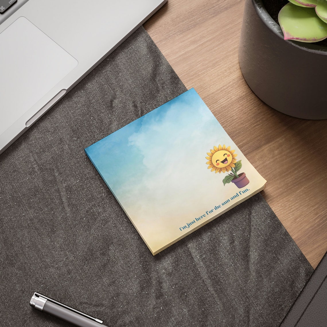 Sunflower, Cartoon, Kawaii Art, Sticky Notes, Stationery, 4x4, Fun ...