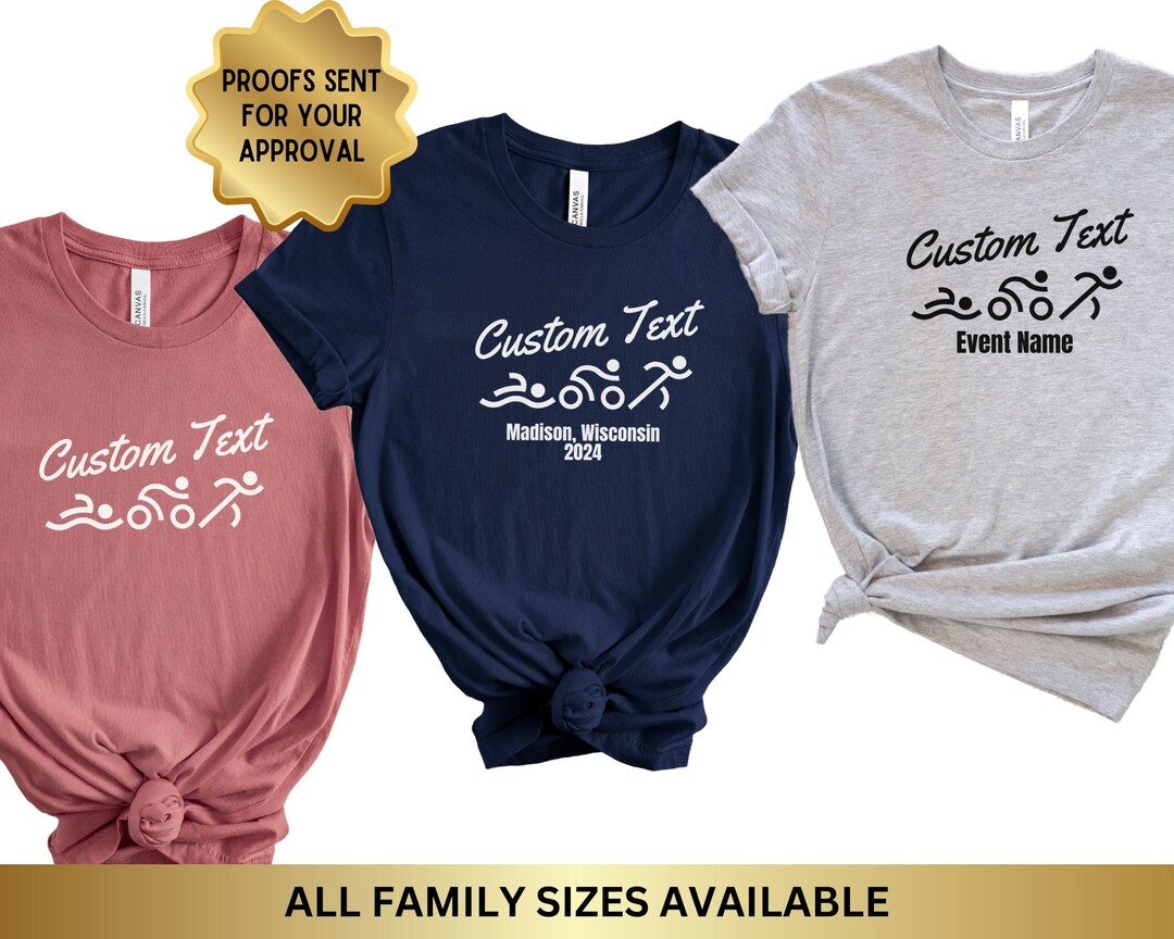 Custom Triathlon Family Team Shirt, Swim Bike Run Race Crew Group ...