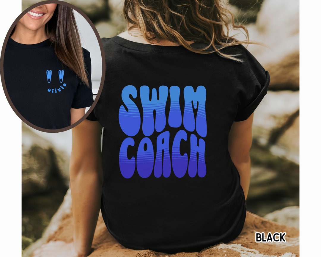 Custom Swim Coach Shirt, Personalized Gift for Coach, Name Tshirt, Swim ...