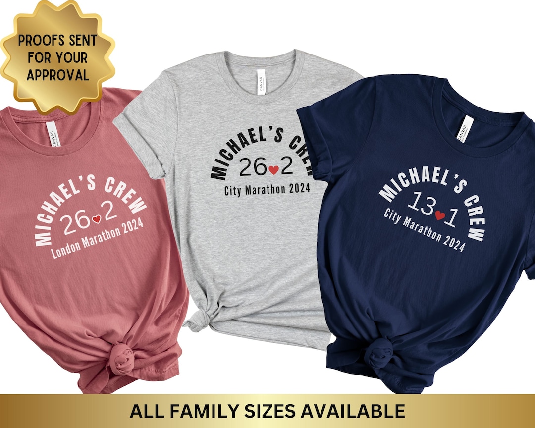 Custom Marathon Support Crew Shirt, Supporter Team Group Tshirt for ...