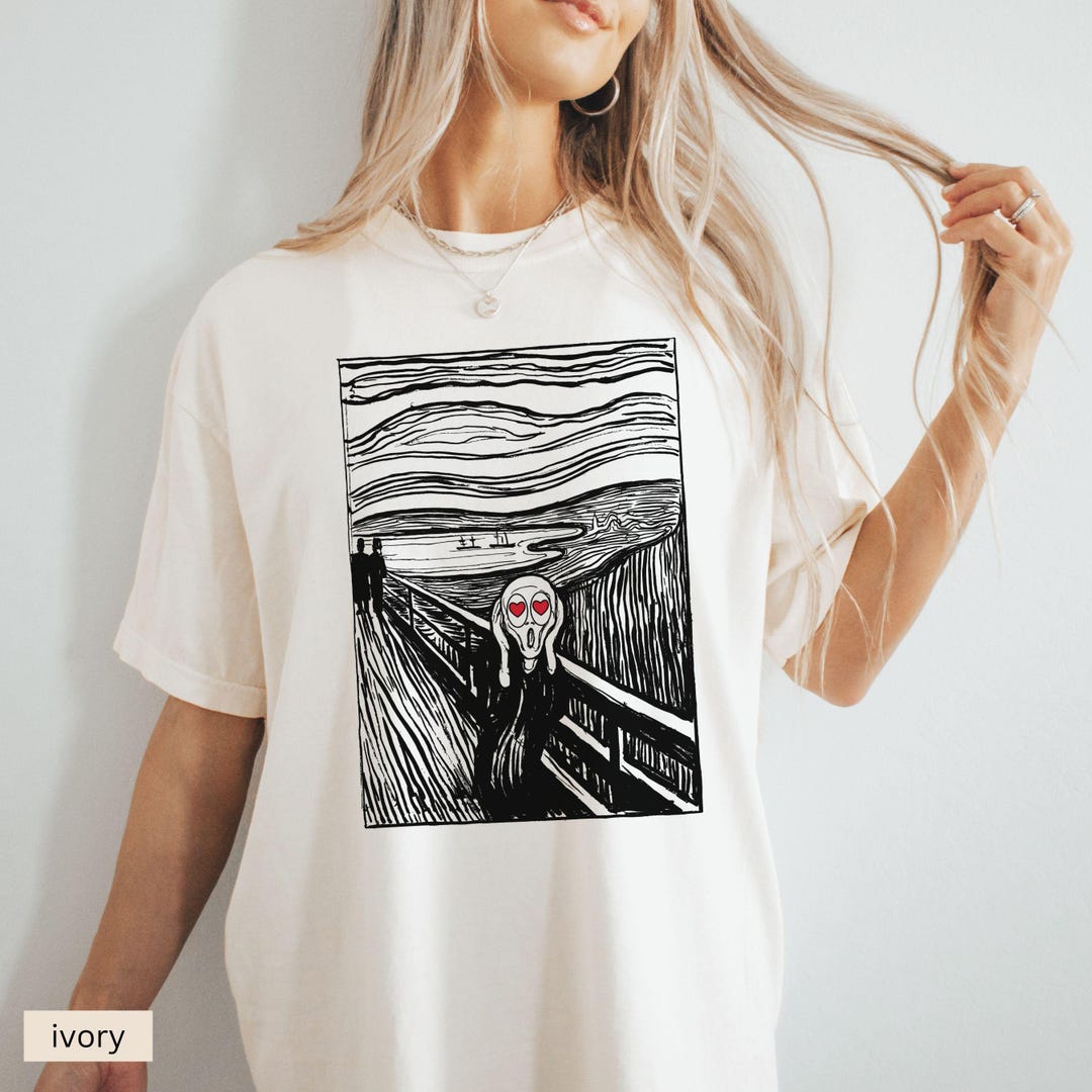 Edvard Munch the Scream Valentine Shirt, Funny Art T Shirt, Joke Gift ...