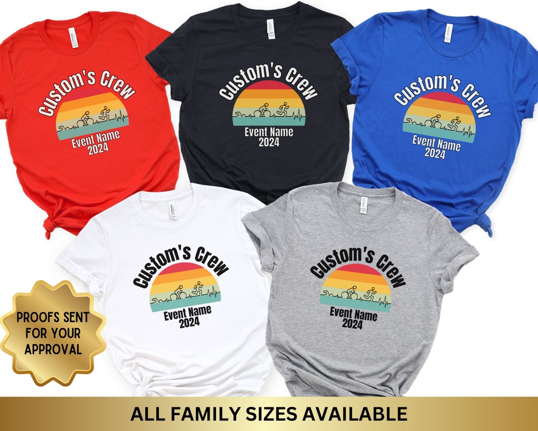 Custom Triathlon Family Team Shirt, Swim Bike Run Race Crew Group ...