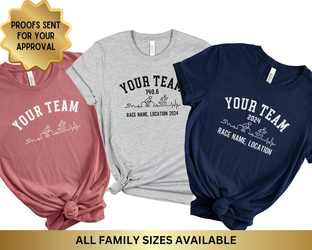 Custom Triathlon Family Team Shirt, Swim Bike Run Race Crew Group ...