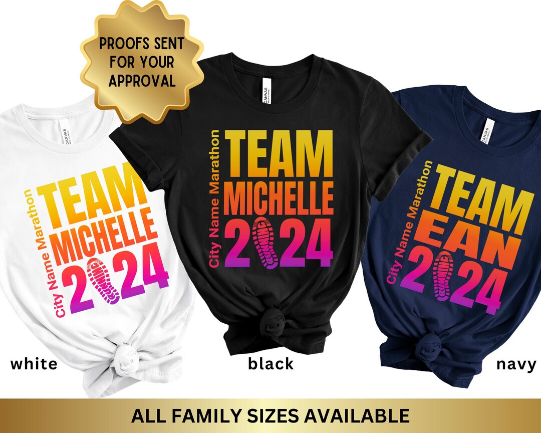 Custom Marathon Support Crew Shirt, Supporter Team Group Tshirt for ...