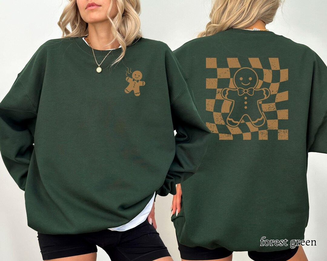 Christmas Gingerbread Man Sweatshirt, Holiday Sweater for Women, Winter ...