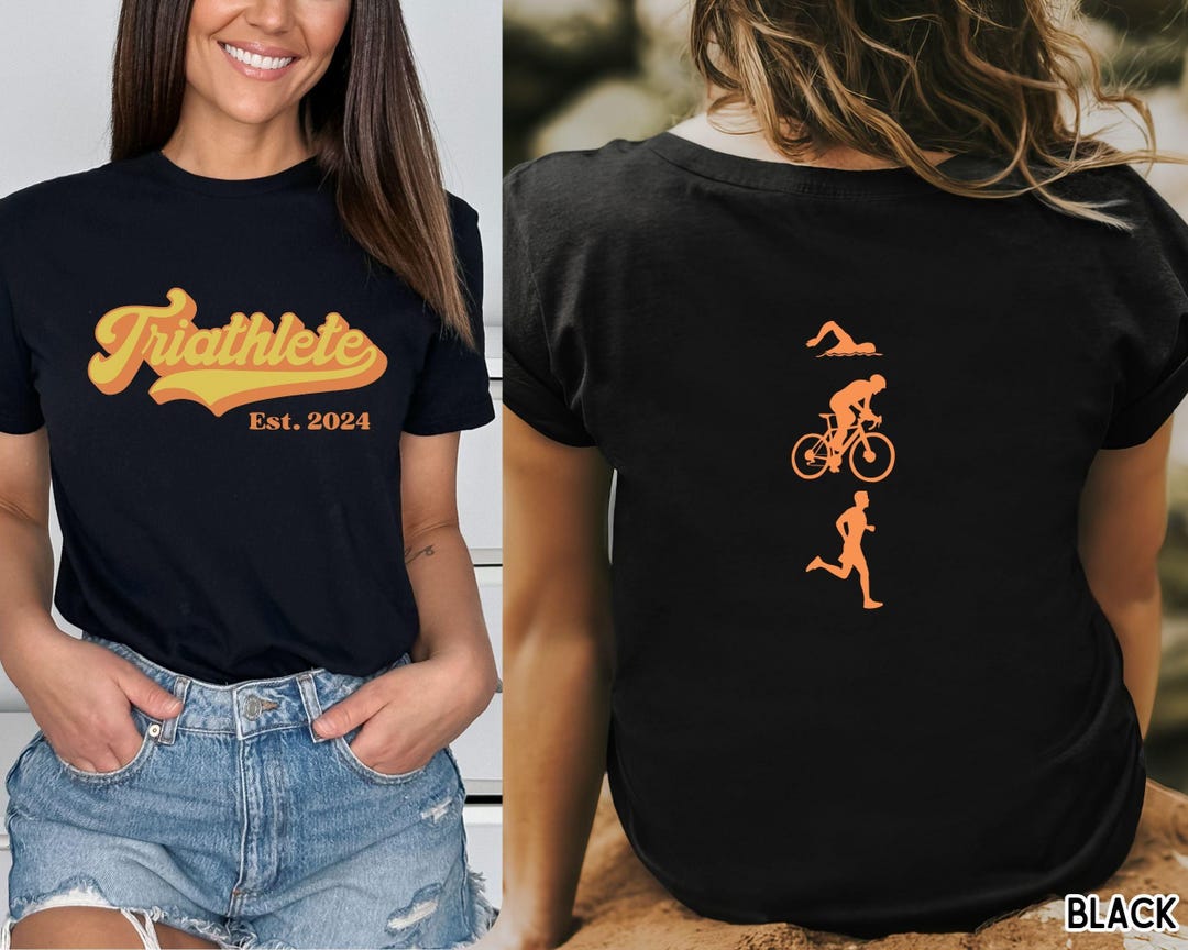 Custom Retro Triathlon Shirt, Custom Year Triathlete T-shirt, Swim Bike ...
