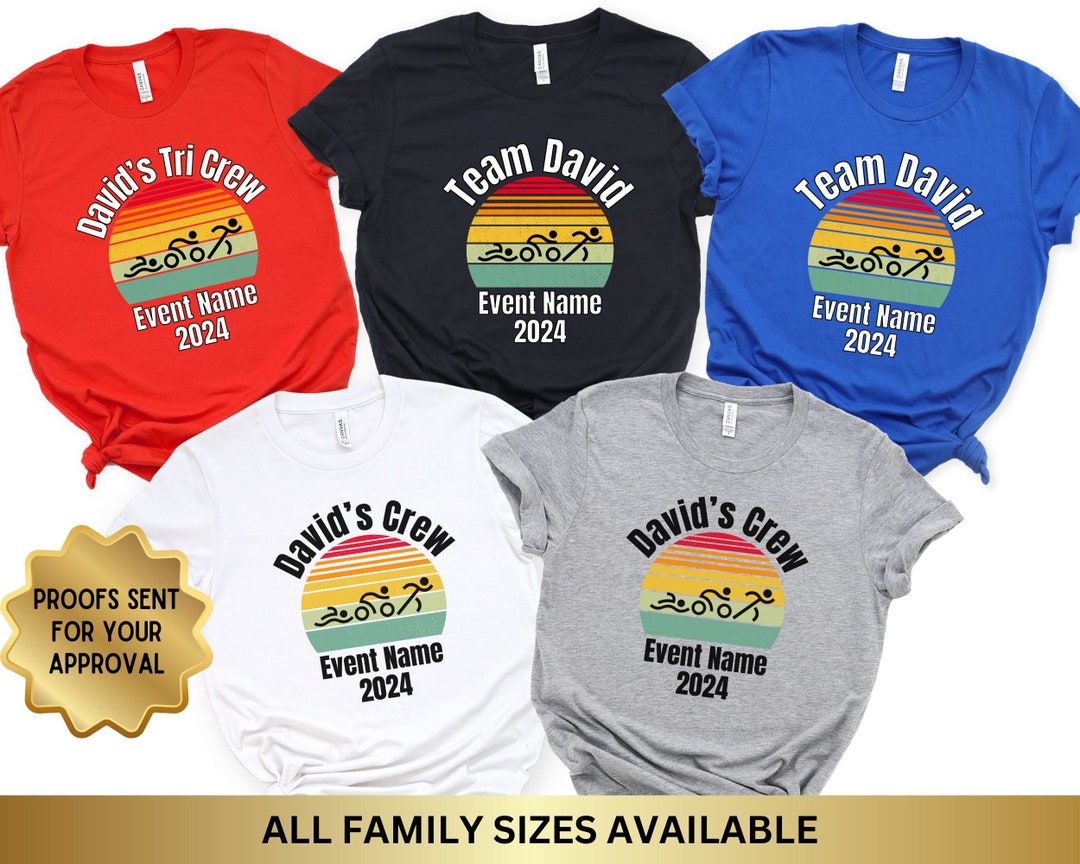 Custom Triathlon Family Team Shirt, Swim Bike Run Race Crew Group ...