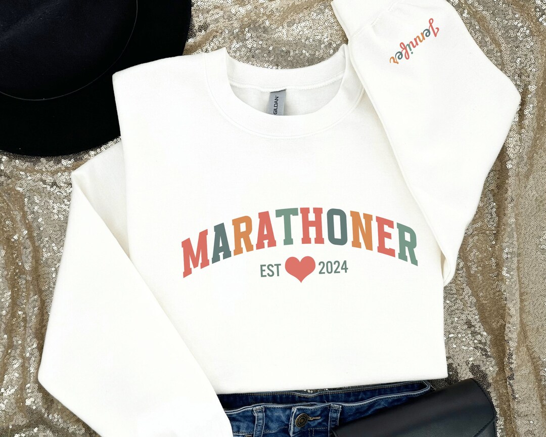 Custom Marathoner Sweatshirt, Marathon Crewneck Sweater, Runners Race ...