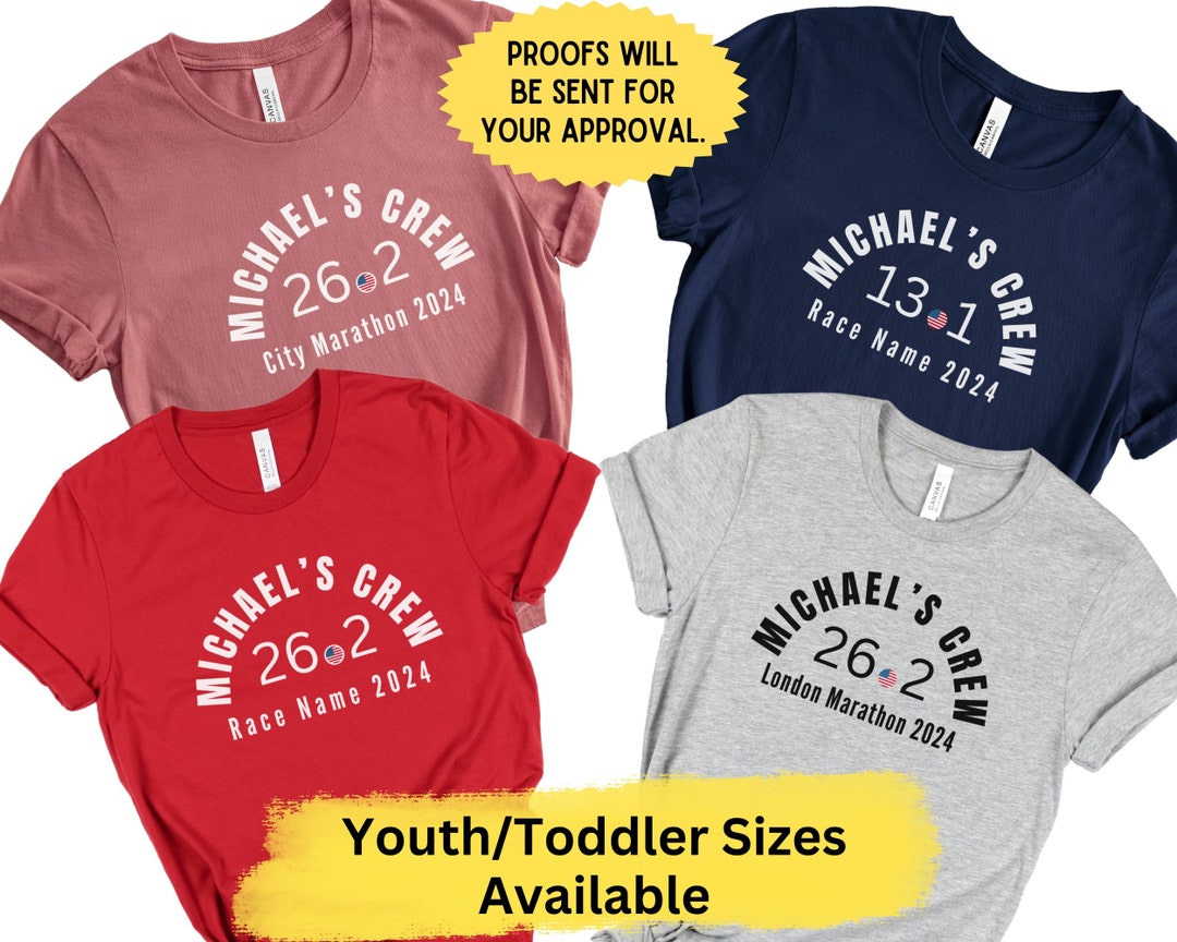 Custom Marathon Support Crew Shirt, Supporter Team Group Tshirt for ...