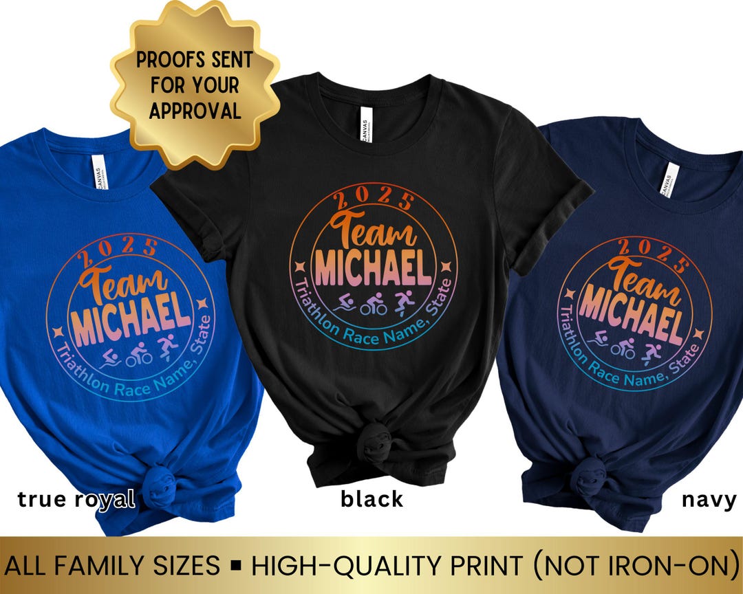 Custom Triathlon Team Shirt, Swim Bike Run T-shirt for Team, Triathlon ...