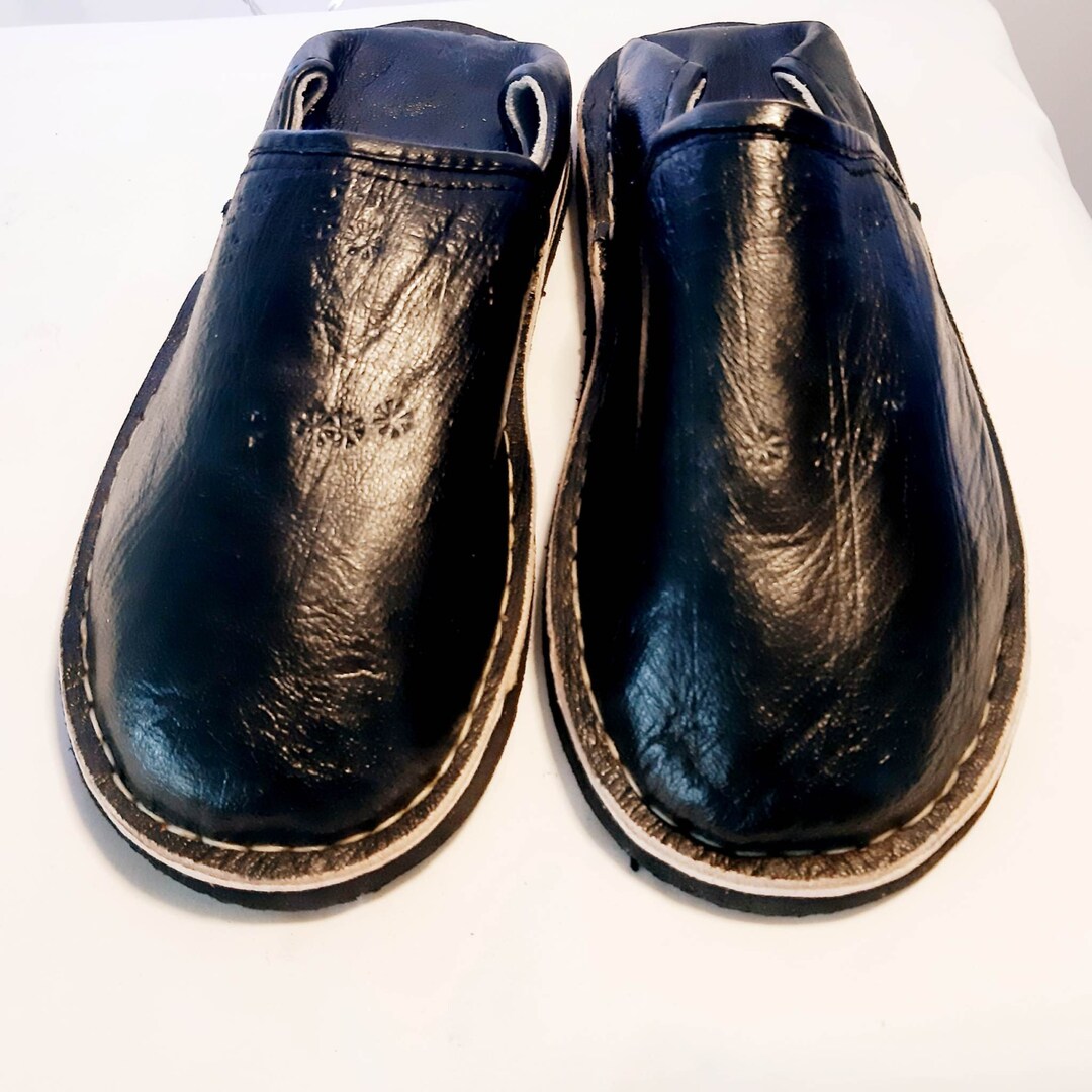 Berber Leather Slippers - Etsy