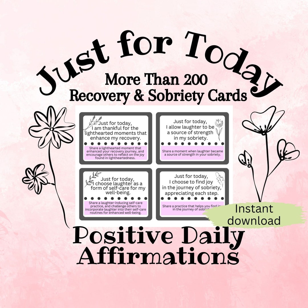 Just for Today Daily Affirmations, Pocket Affirmation Cards, Recovery ...