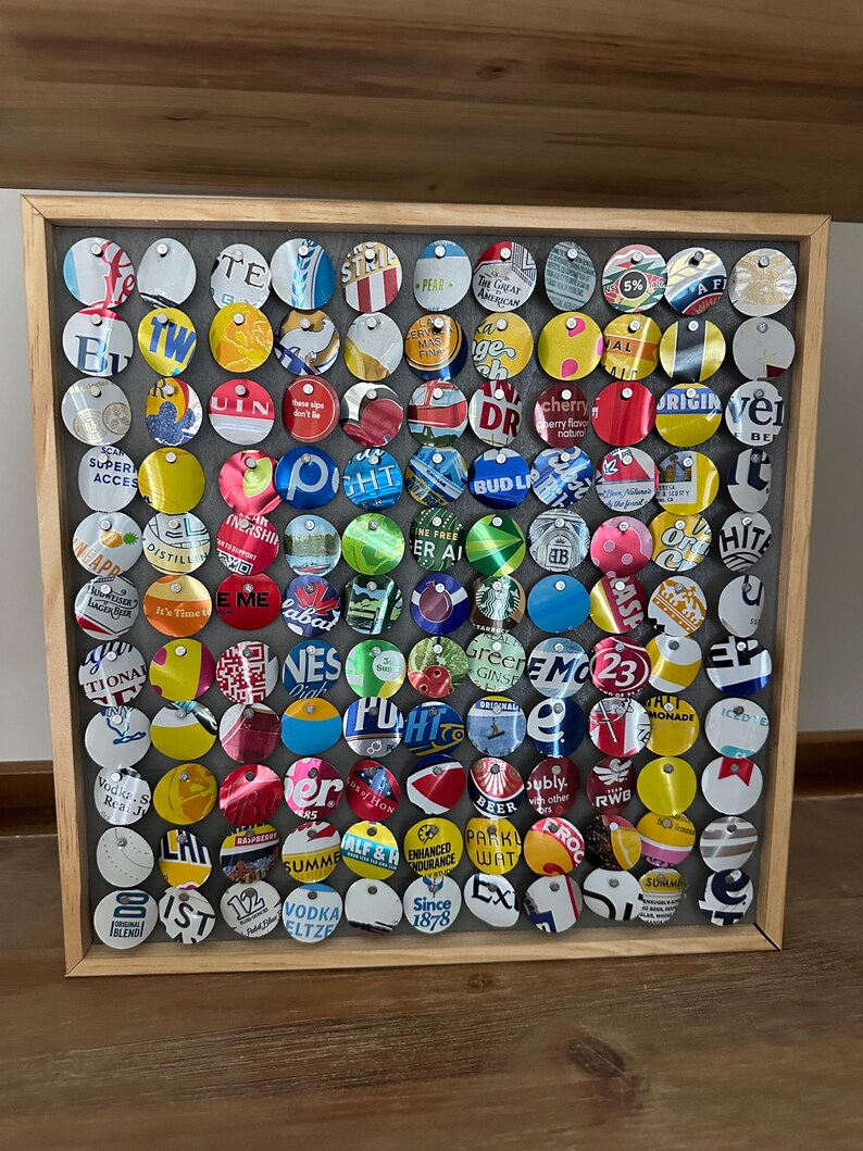Framed Upcycled Art, Beer Art, Aluminum Can Art, Mosaic Art, Eco ...