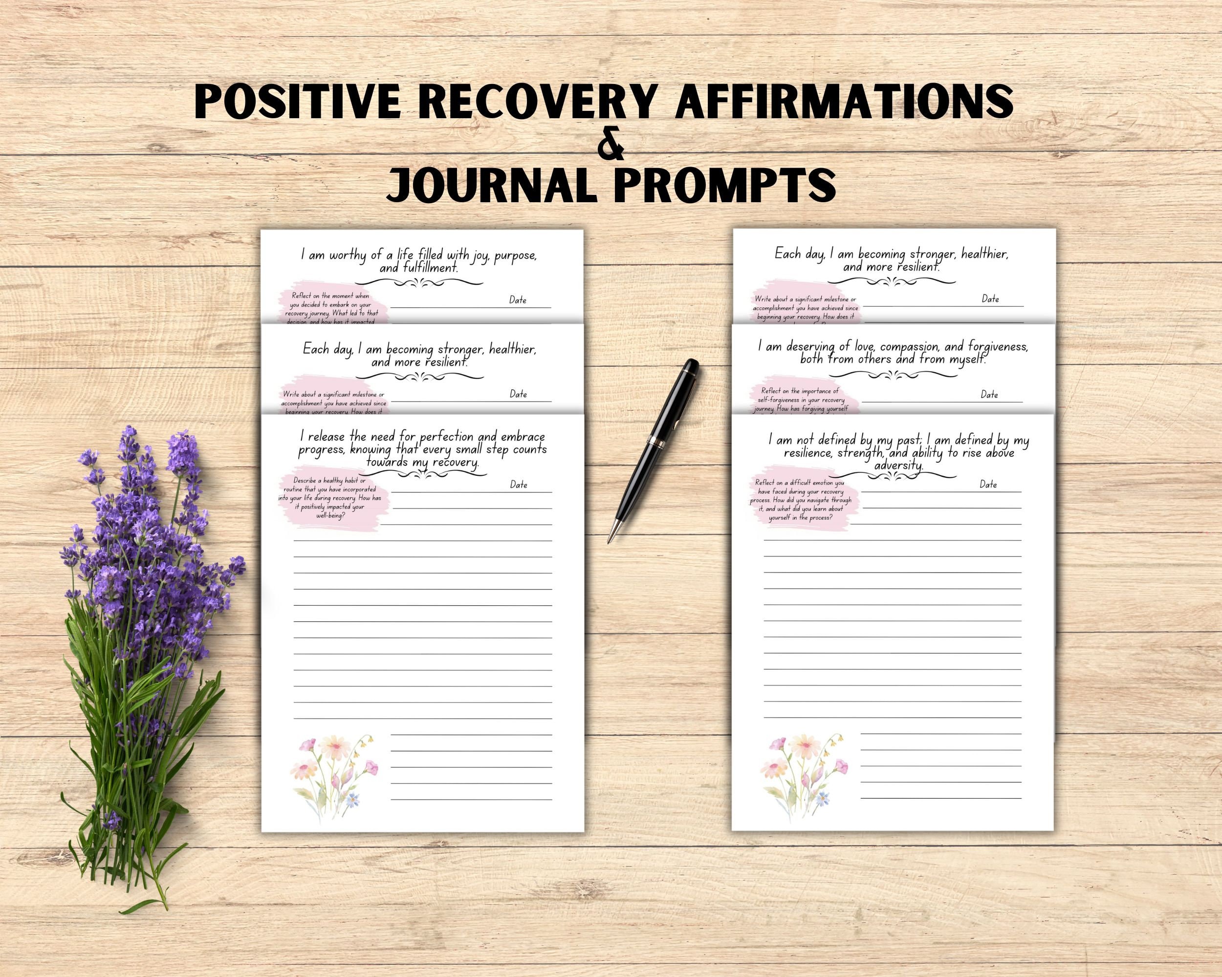 Recovery Journal, Sobriety Affirmations, Printables - Etsy