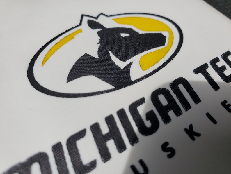 Michigan Tech, Huskies Logo, Ceramic Tile Coaster Laser Etched With ...