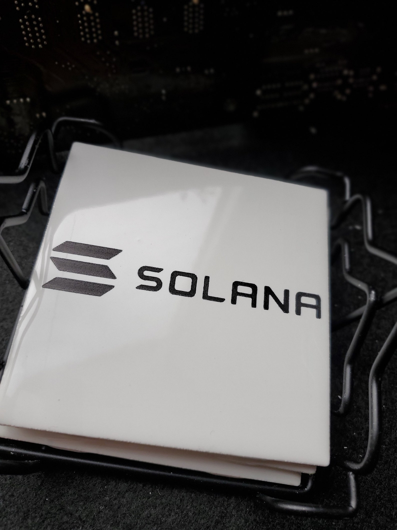 Solana Text Crypto Ceramic Tile Coaster Laser Etched With Waterproof ...