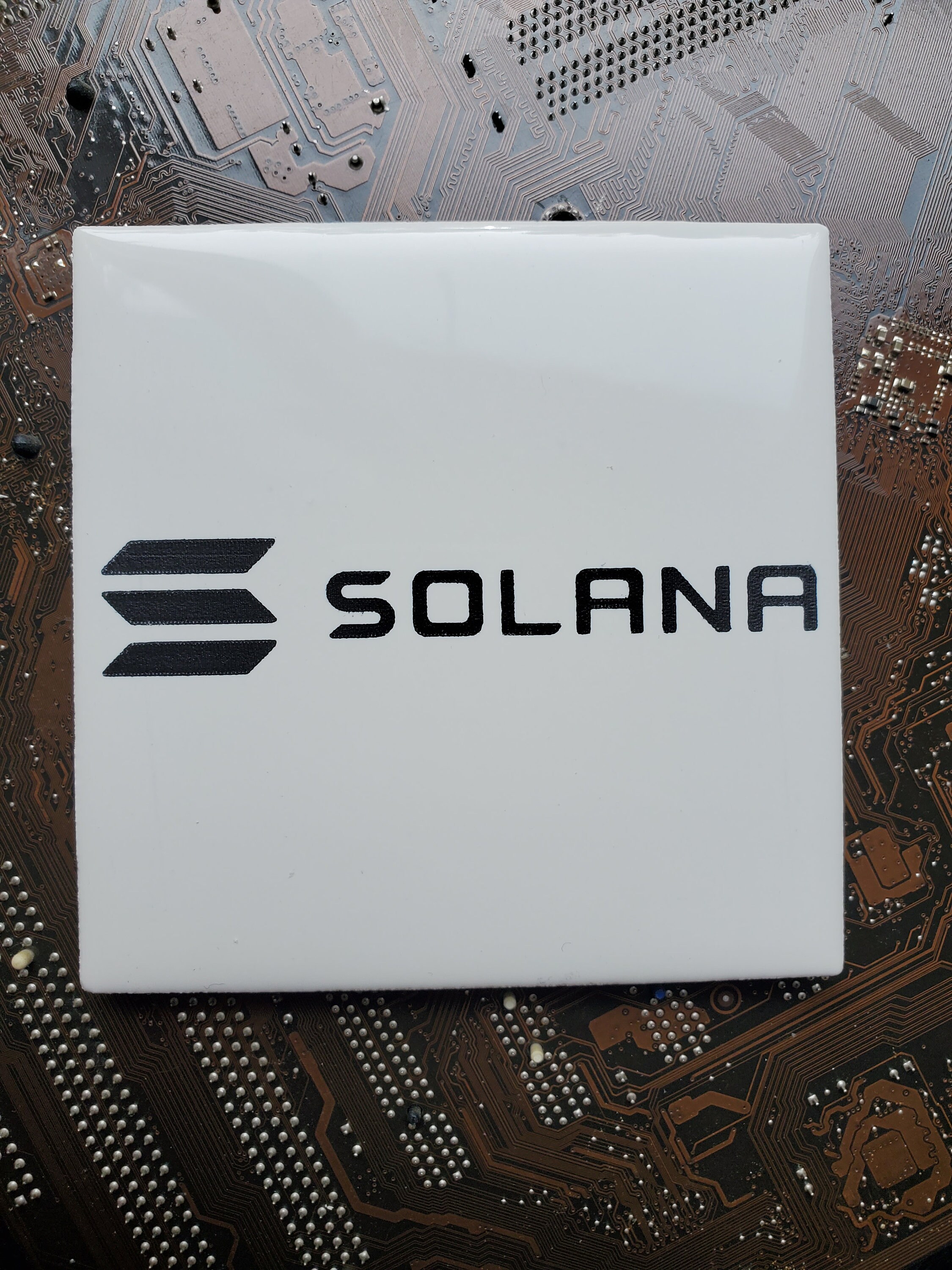 Solana Text Crypto Ceramic Tile Coaster Laser Etched With Waterproof ...