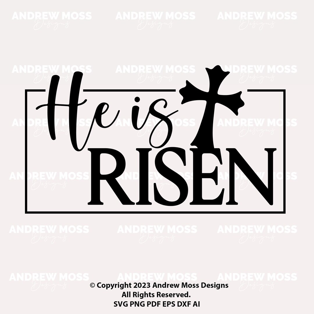 He is Risen SVG PNG PDF, Easter Cross Svg, Easter Svg, Christian Svg ...