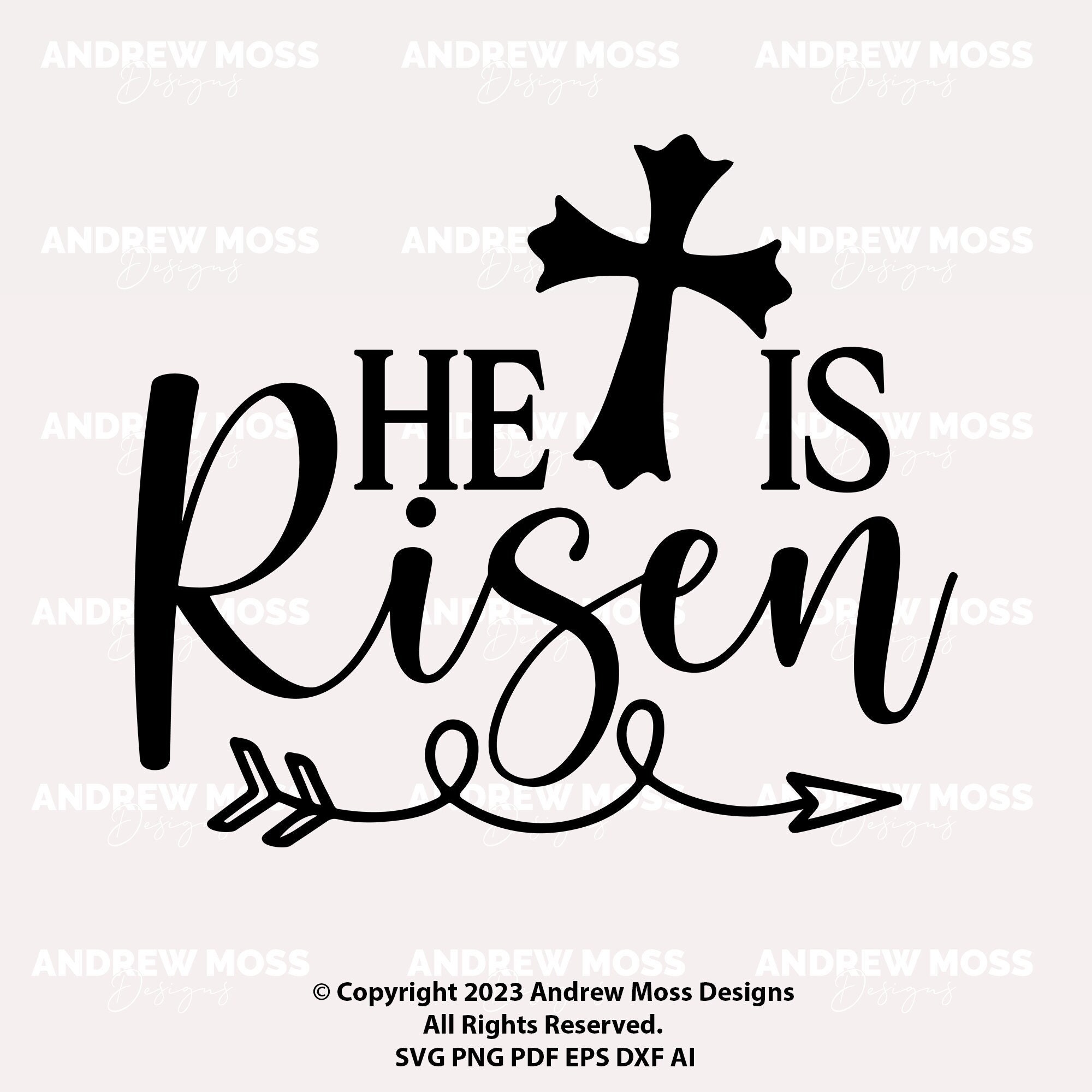 He is Risen SVG PNG PDF, Easter Cross Svg, Easter Svg, Christian Svg ...