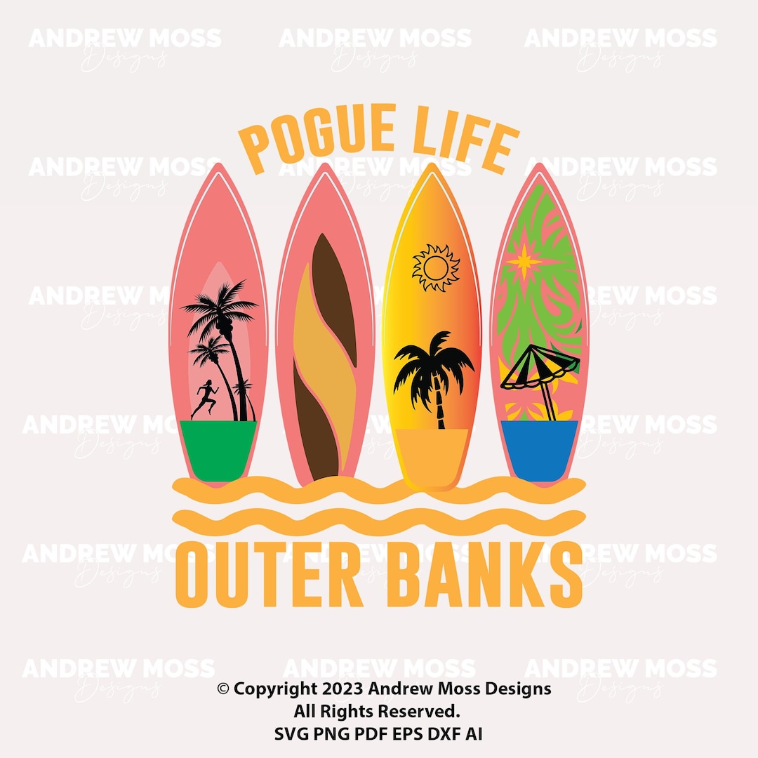 Outer Banks Surfboard Svg, Outer Banks Silhouette, Obx Svg, Outer Banks ...